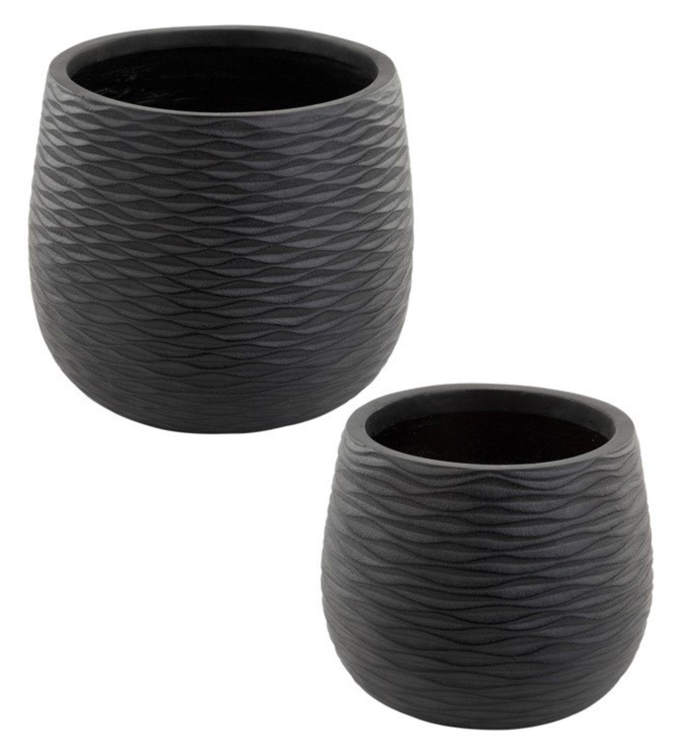 Wavy Black Pot 17" – Casaplanta Miami
